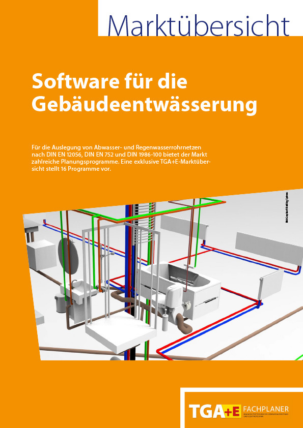 TGA+E-Marktübersicht - Software für die Gebäudeentwässerung